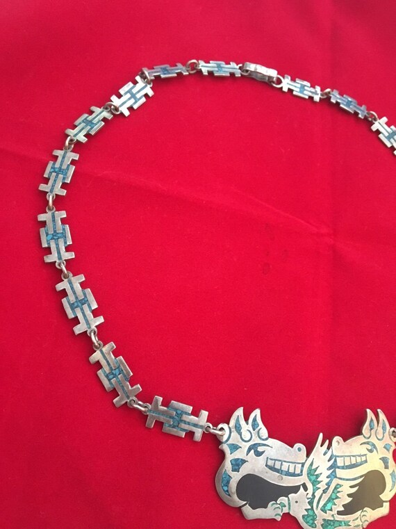 Vintage Taxco Mexico Sterling Silver Necklace Tt 13 … Gem