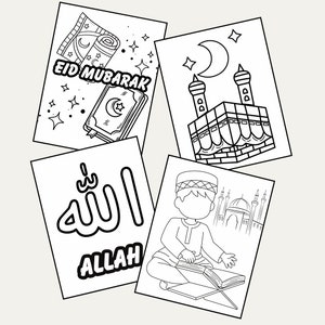 Eid Mubarak Coloring Page Set Instant Download, Kids Camp Coloring ...