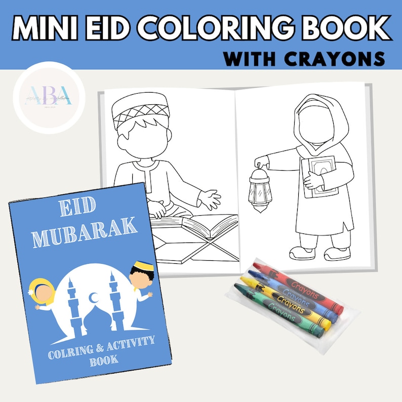 Kids Eid Coloring Book Islamic Activity Book Affordable Part Favors ...