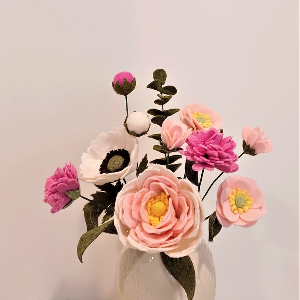 Wool Felt Flowers - Etsy