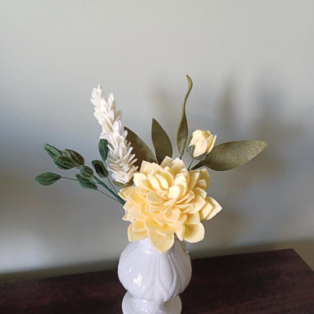 Dahlia, Wool Blend Felt Flower, Handmade, Mothers Day Gift, Small ...