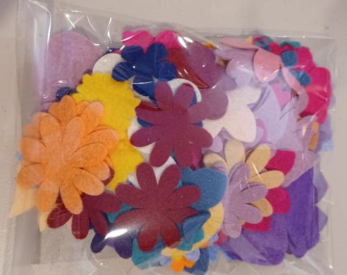 Bulk Bag Die Cut Flowers: Wool Blend Felt, Assorted Sizes and Colors - Etsy