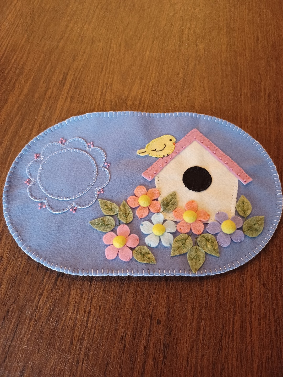 Felt Birdhouse Candle Mat: Wool Blend Penny Rug, Desk Decor - Etsy