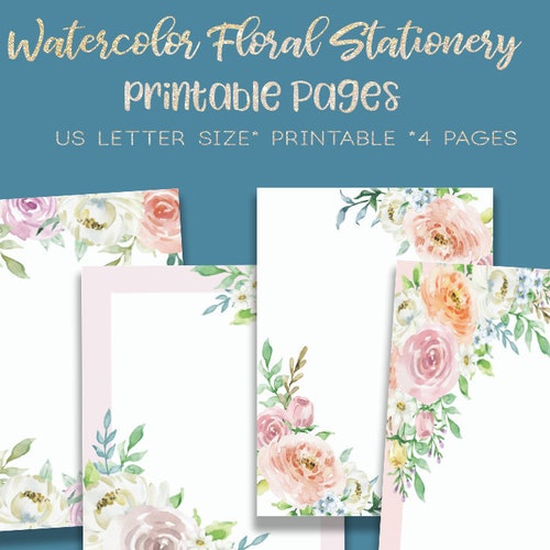 Floral Printable Stationery Printable Writing Paper | Etsy