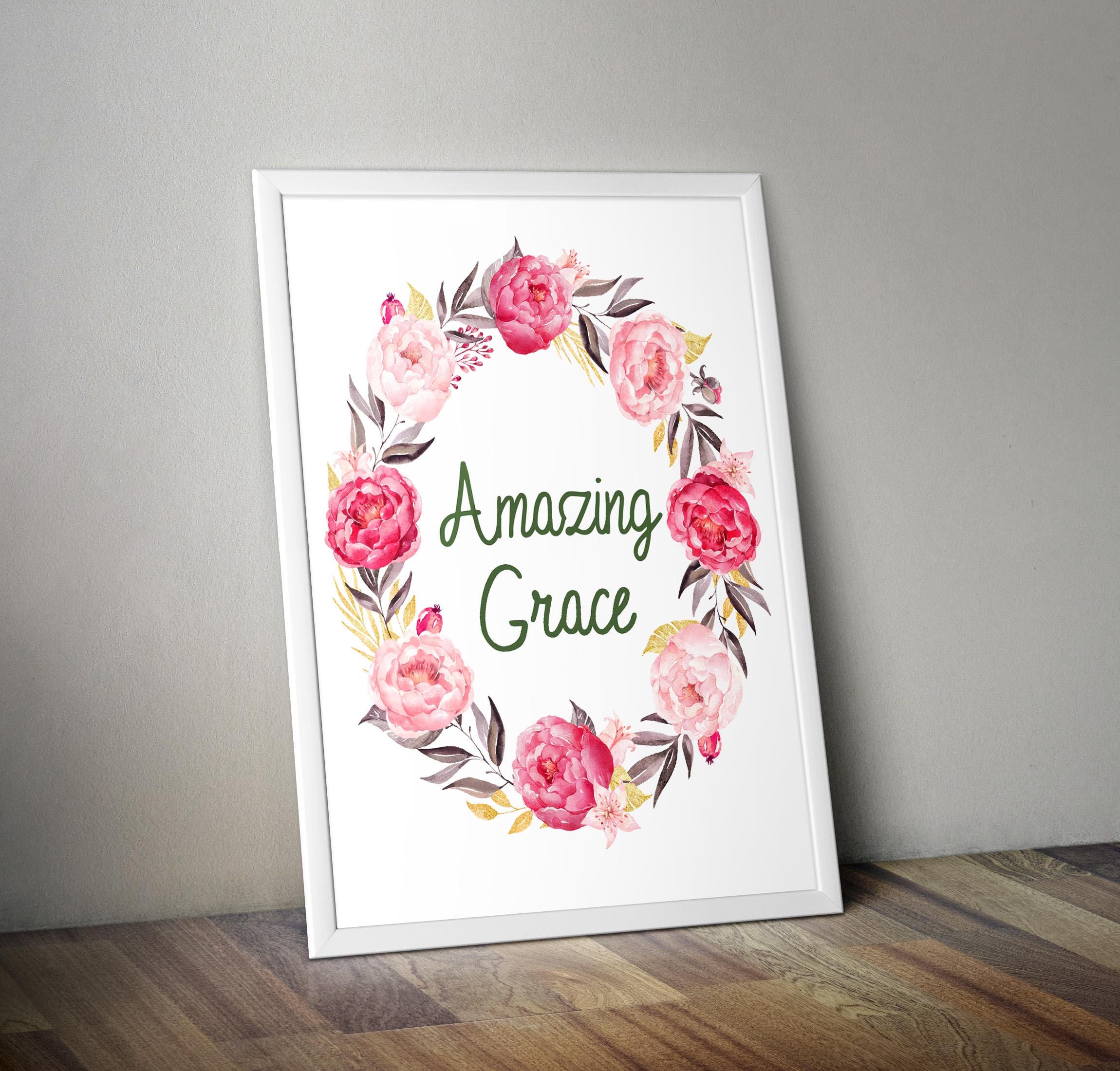 Amazing Grace Quote Digital Download Art Printable Christian | Etsy