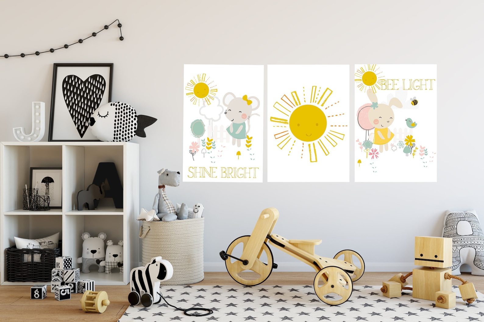 Printable Sunshine Theme Wall Art Set of 3 Downloadable Prints Cute ...