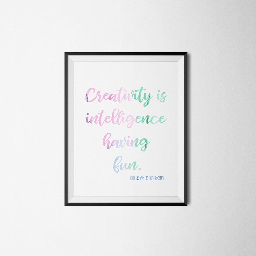 Watercolor Creativity Albert Einstein Quote Printable Art Instant ...