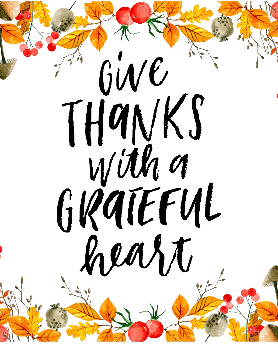 Thanksgiving Quote Print / Fall Farmhouse Decor / Printable - Etsy