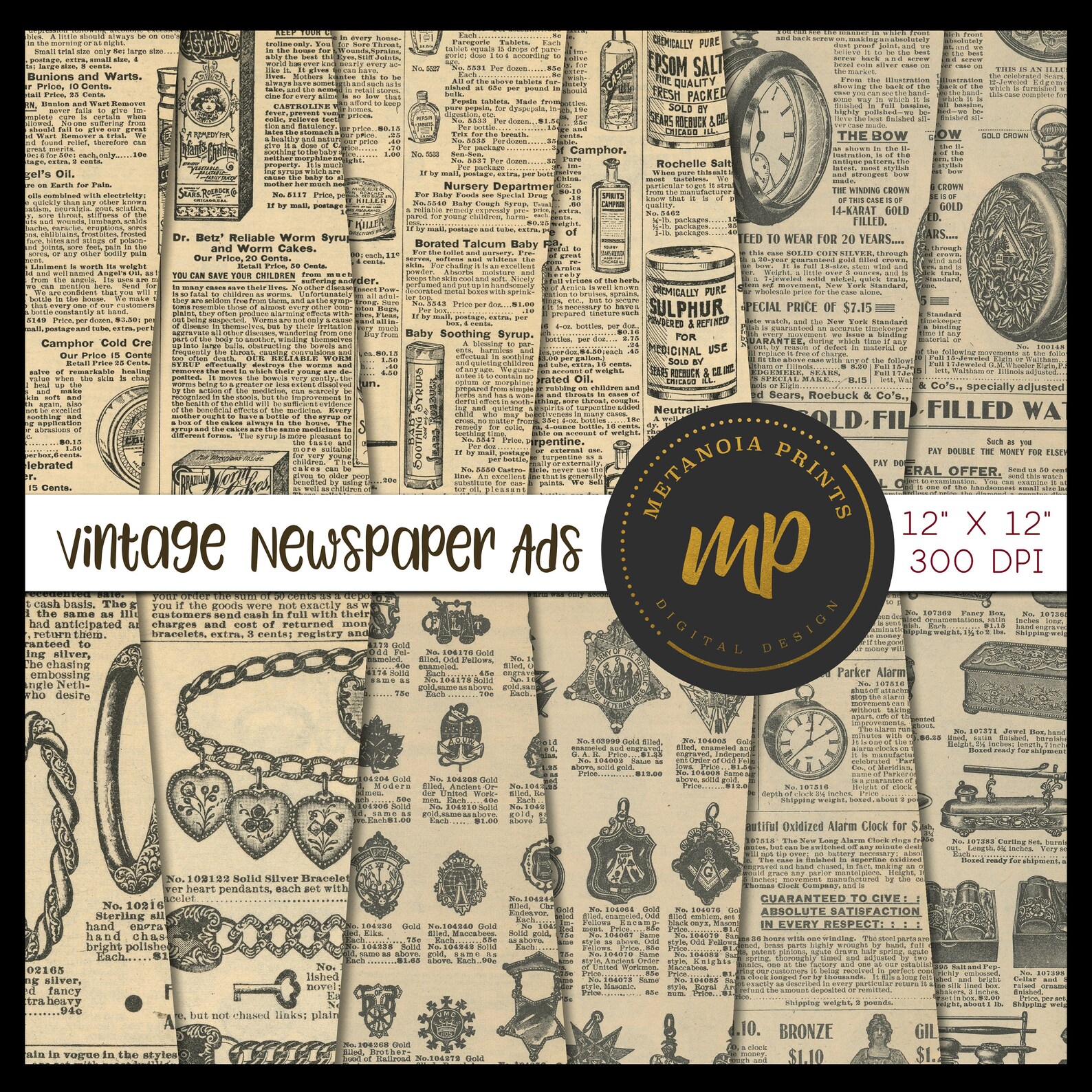 Vintage Newspaper Digital Paper Pack Instant Download Digital - Etsy