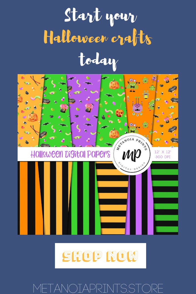 Halloween Digital Paper Pack Instant Download Paper Digital | Etsy