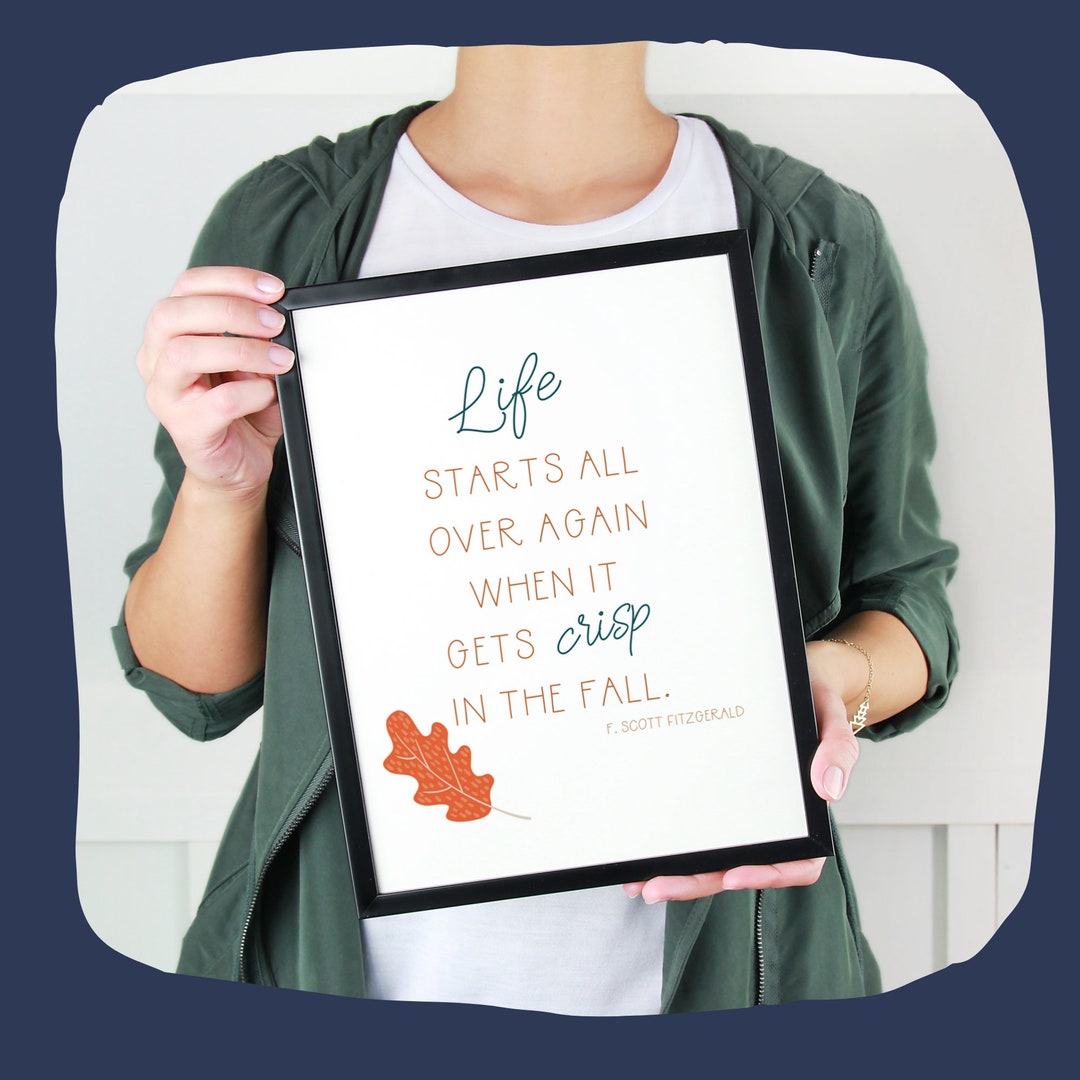 F Scott Fitzgerald Fall Quote Print: Modern Farmhouse Decor (digital ...