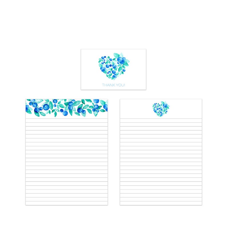 Printable Letter Writing Paper and Card Set Watercolor - Etsy