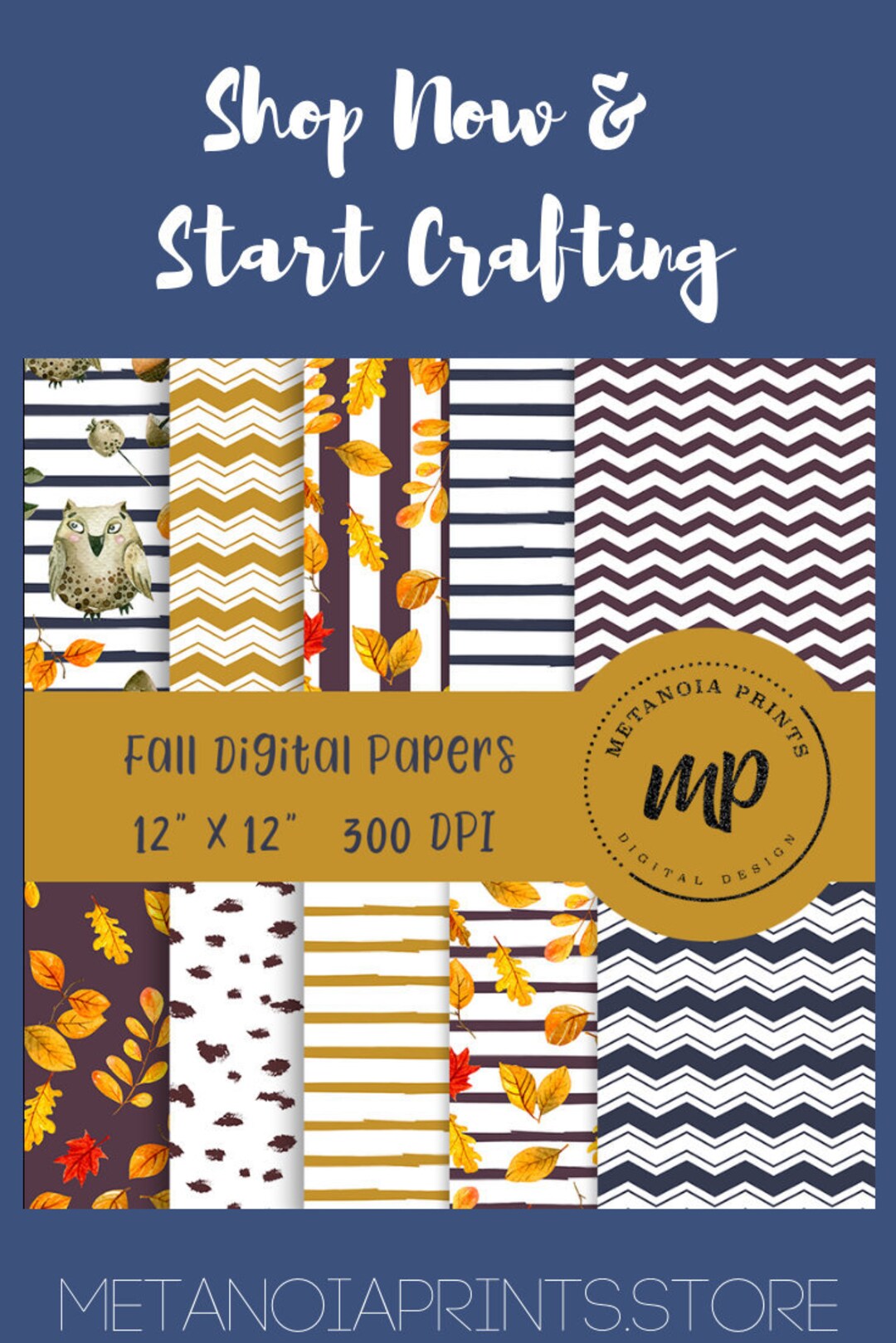 Fall Leaves Digital Paper Pack | Autumn Leaf Thanksgiving Scrapbooking ...