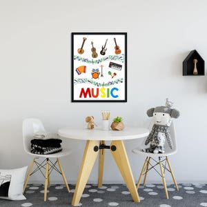 Music Instruments Printable Wall Art Music Classroom Kids Room Decor ...
