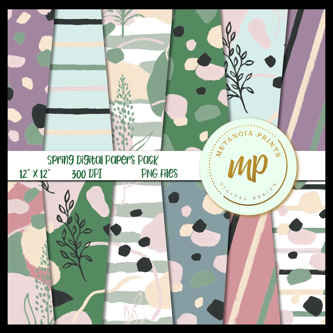 Spring Digital Paper Pack Instant Download Scrapbooking Paperbackground ...