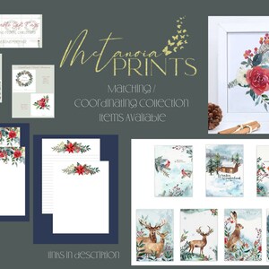 Holiday Floral Printable Stationery | Instant Digital Download | Letter ...