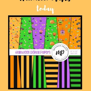 Halloween Digital Paper Pack Instant Download Paper Digital - Etsy