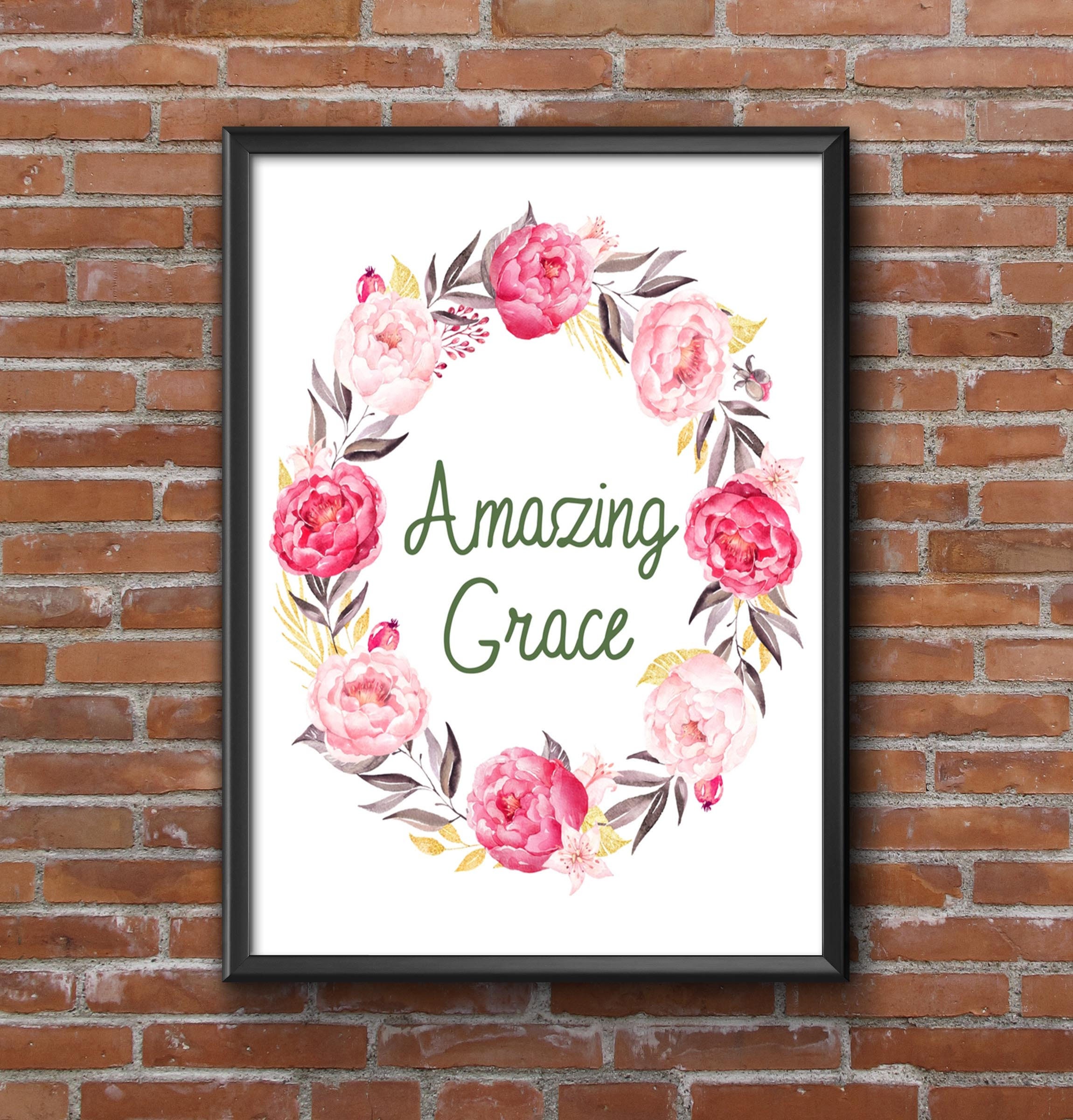 Amazing Grace Quote Digital Download Art Printable Christian | Etsy