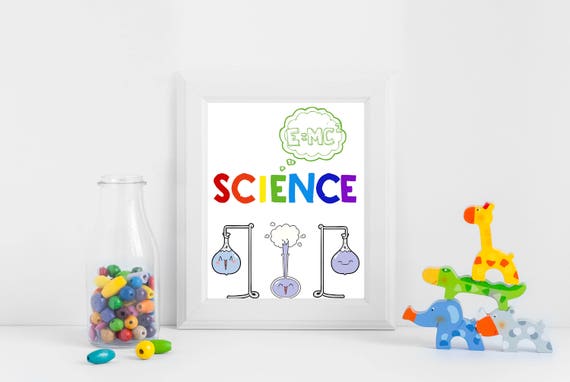 Printable Science Art Colorful Classroom Decor Kids Playroom | Etsy