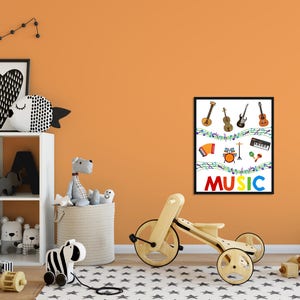 Music Instruments Printable Wall Art Music Classroom Kids Room Decor ...