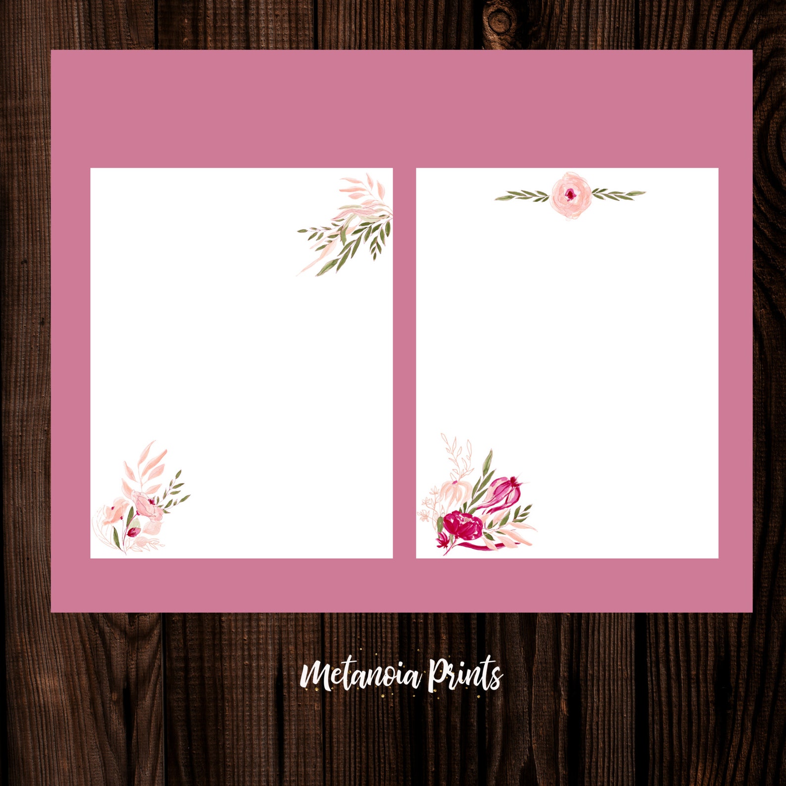 Watercolor Flower Printable Stationery Instant Digital | Etsy