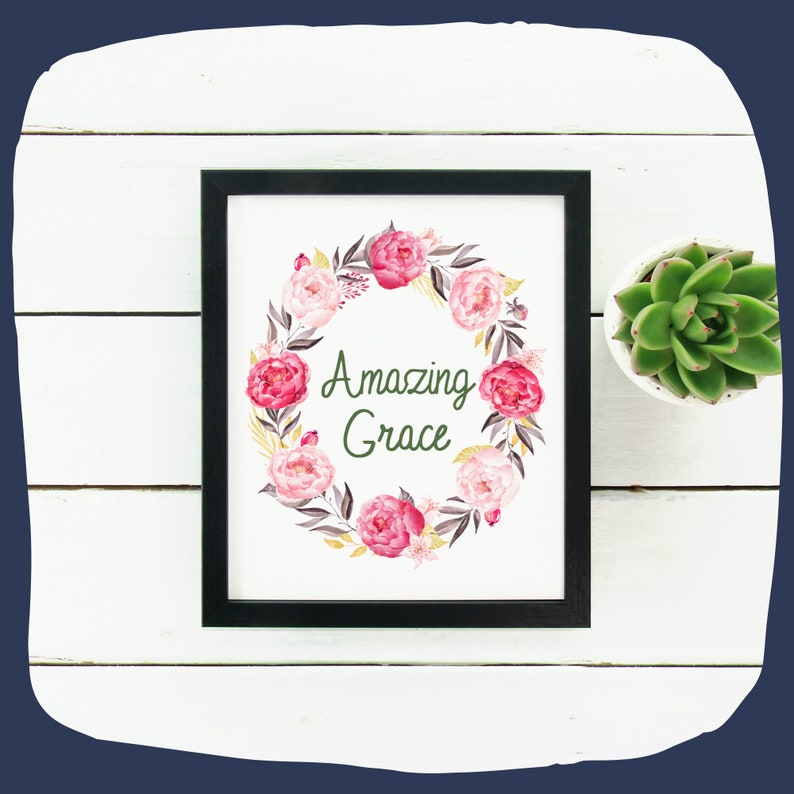 Amazing Grace Quote Digital Download Art Printable Christian | Etsy