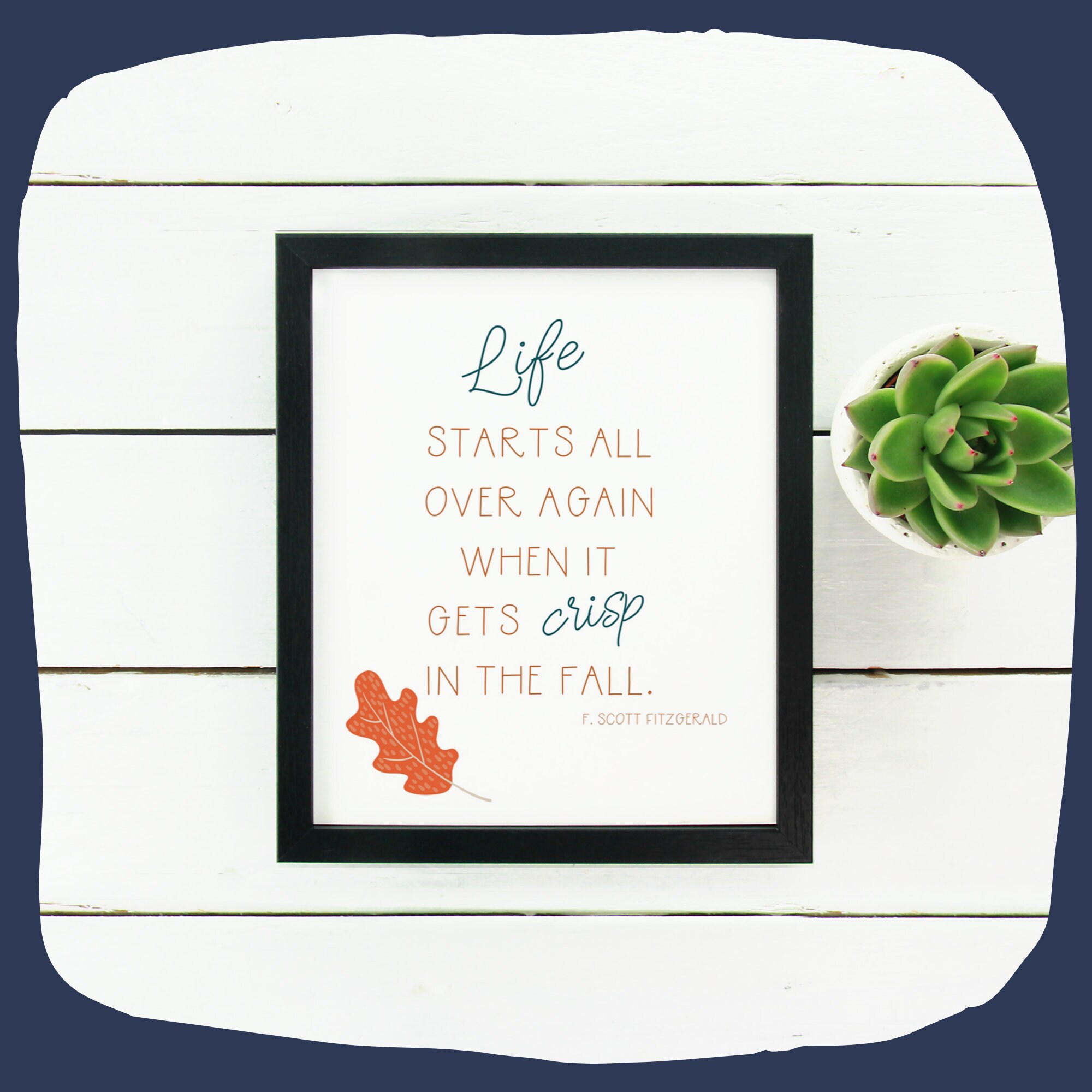 F Scott Fitzgerald Fall Quote Print: Modern Farmhouse Decor (digital ...
