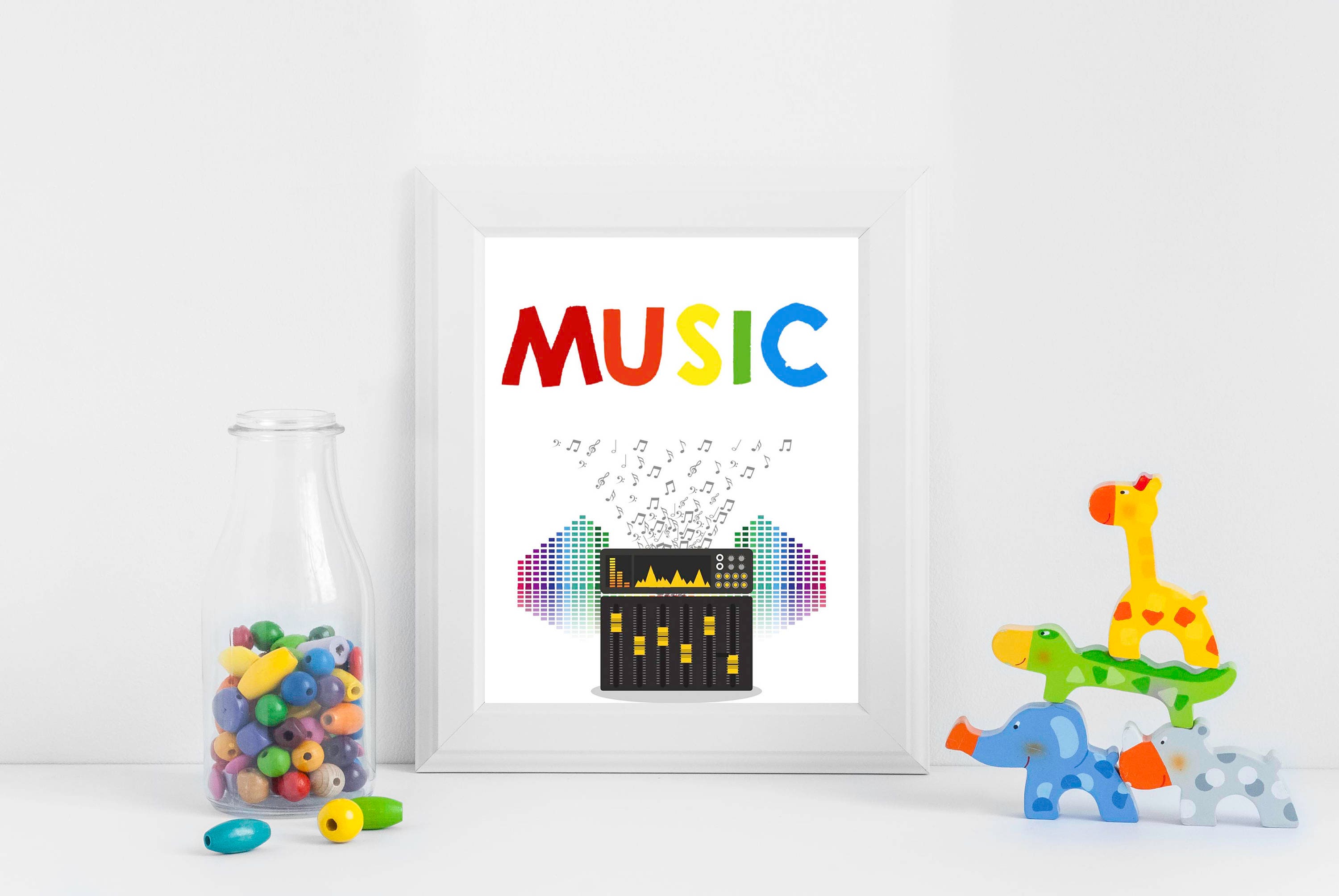 Music Notes Printable Poster Music Classroom Wall Art Playroom | Etsy