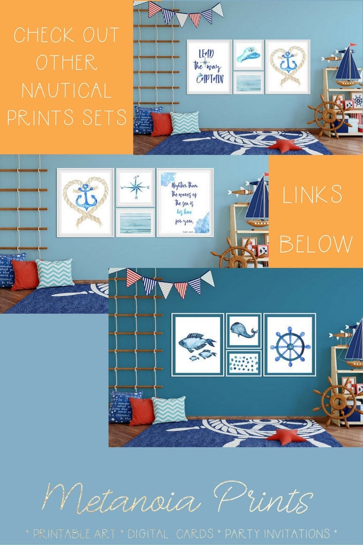 Nautical Printable Gallery Wall Art Set of 3 Downloadable | Etsy