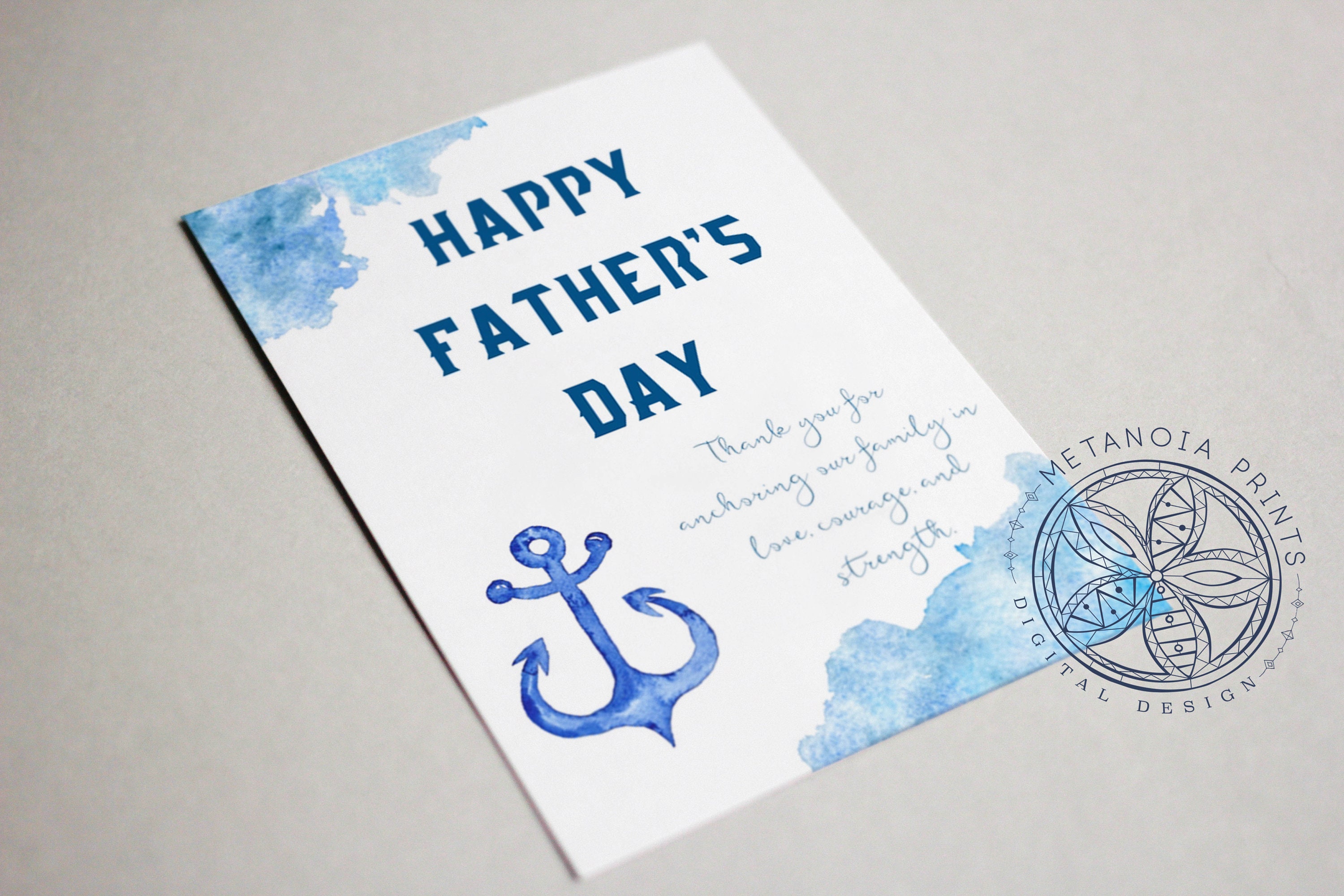 Nautical Theme Happy Father's Day Printable Card Instant - Etsy