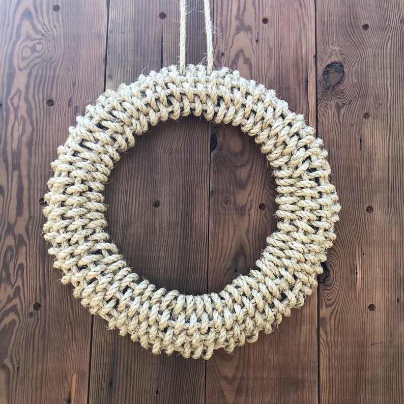 Handwoven Rope Wreath Nautical Wreath for Front Door Beach - Etsy