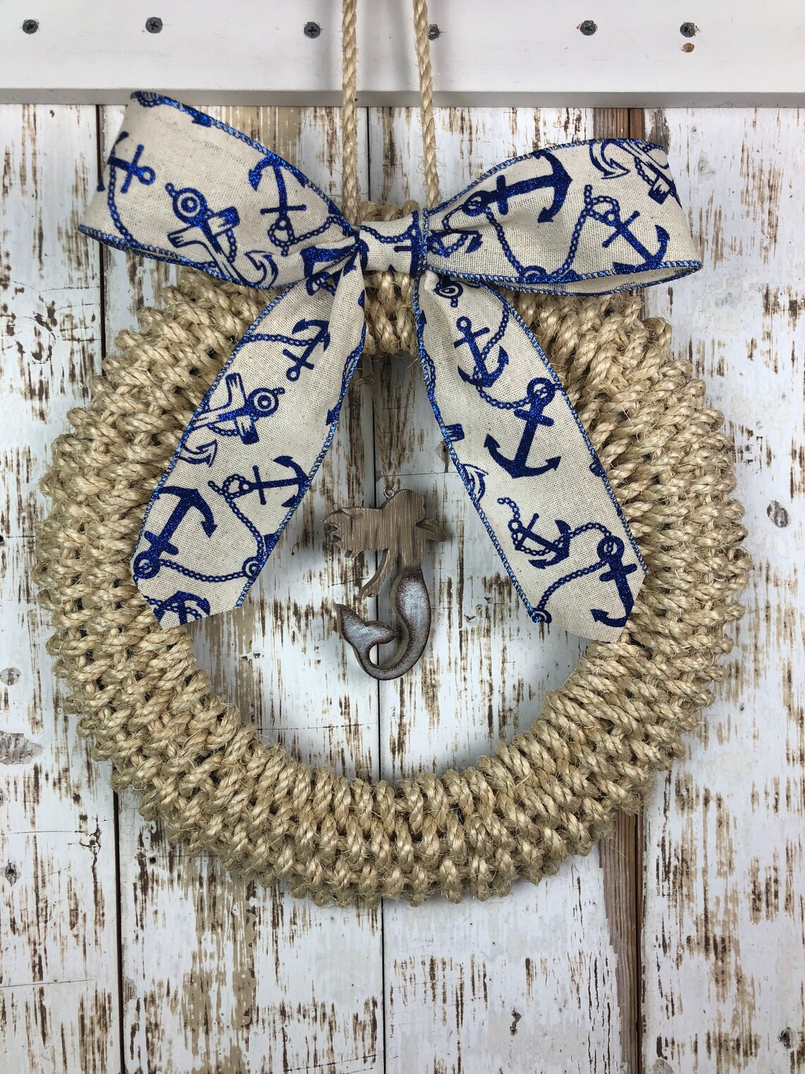 Handwoven Rope Wreath Nautical Wreath for Front Door Beach - Etsy