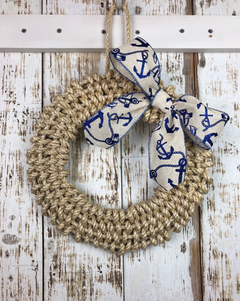 Handwoven Rope Wreath Nautical Wreath for Front Door Beach | Etsy