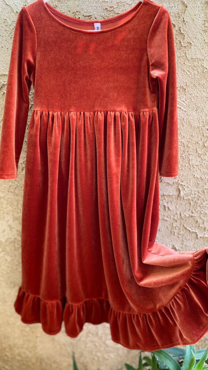 Velvet dress green girl velvet dress Children evening gown | Etsy