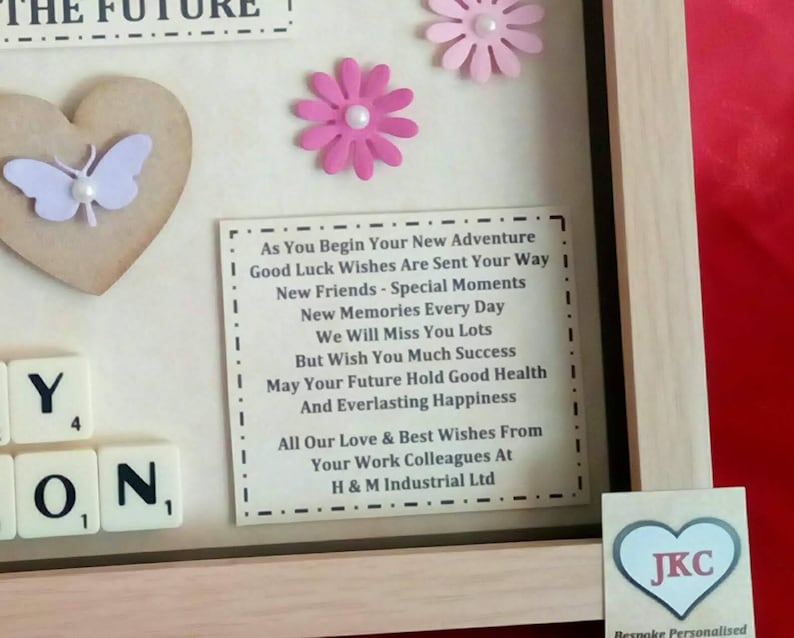 PERSONALISED LEAVING GIFT Box Frame Picture Keepsake Good Luck - Etsy UK