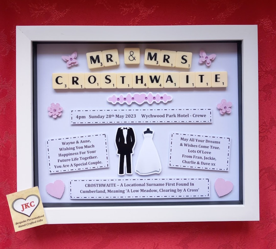 Personalised WEDDING PICTURE FRAME Gift Box Keepsake Plaque - Etsy