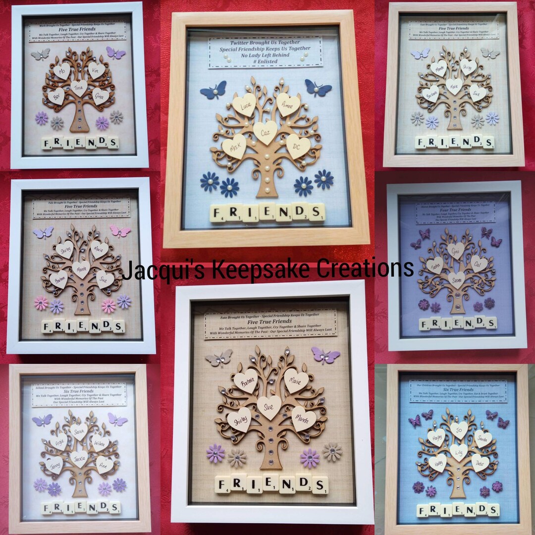 Personalised FRIENDS GIFT Picture Frame Keepsake Tree of Life Birthday ...