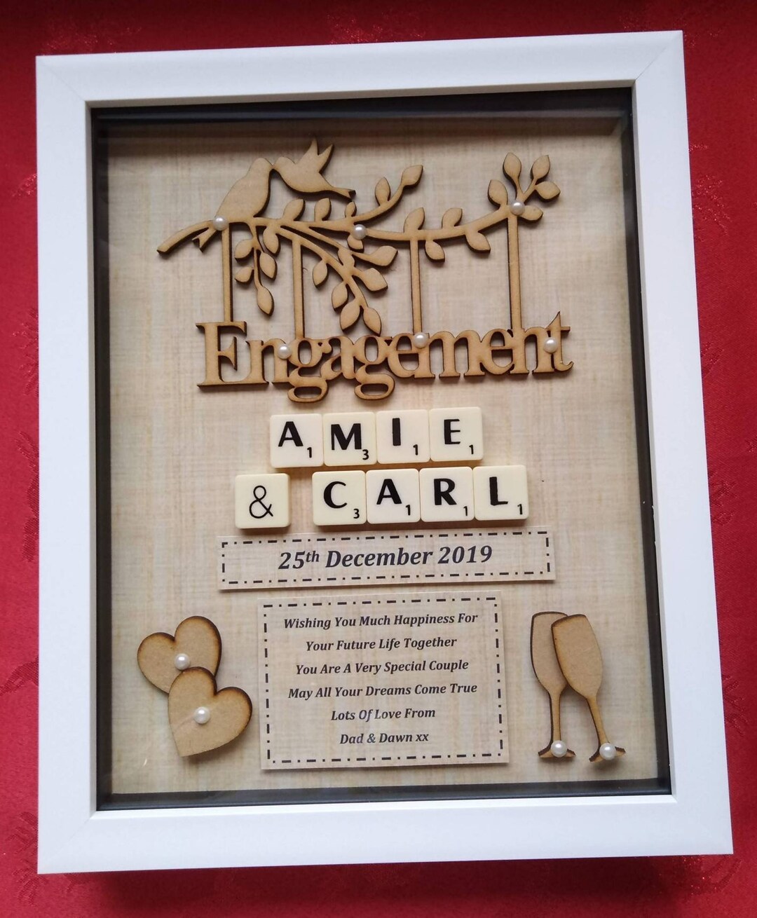 ENGAGEMENT GIFT FRAME Personalised Keepsake Box Frame Gift - Etsy UK