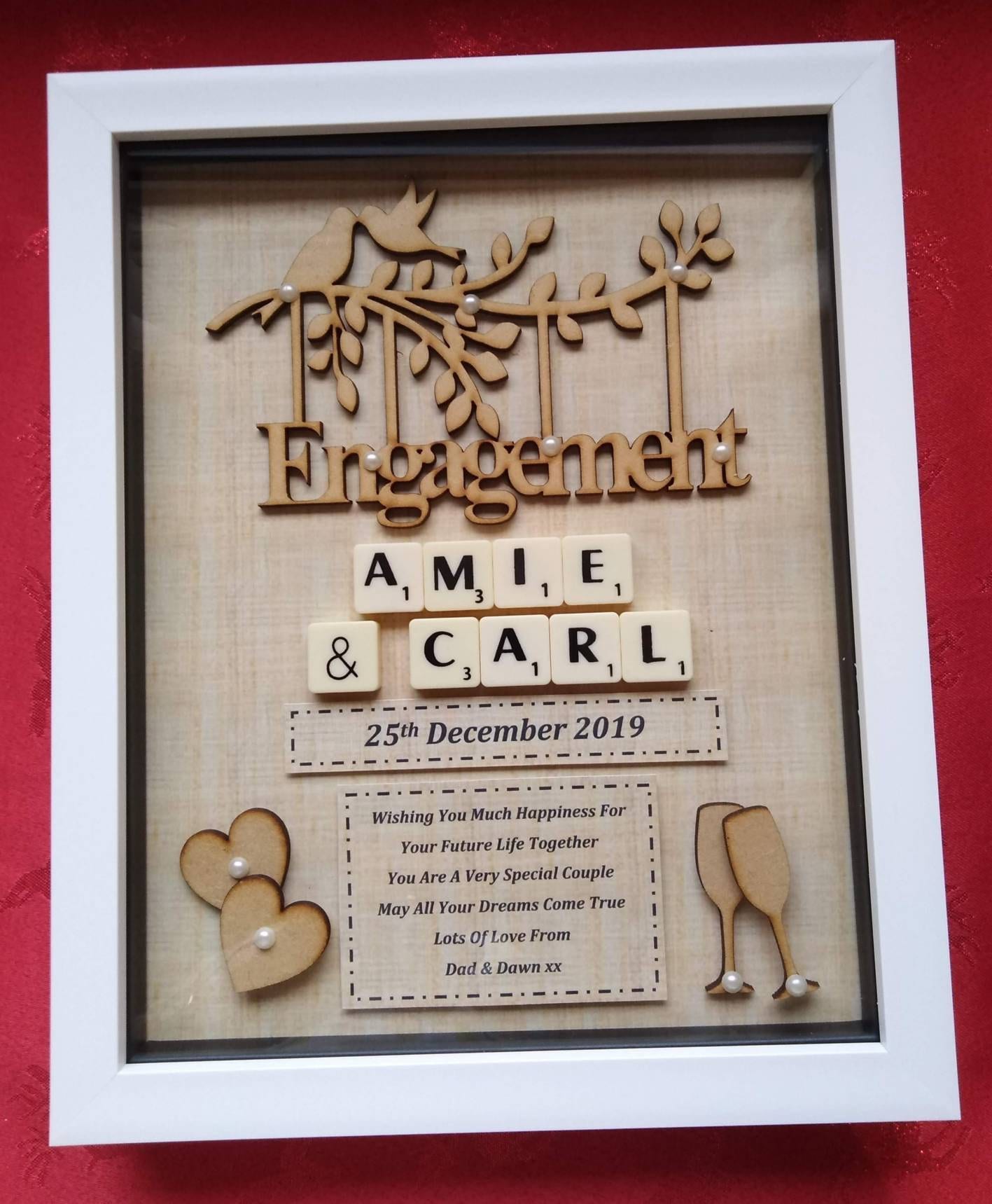 ENGAGEMENT GIFT FRAME Personalised Keepsake Box Frame Gift - Etsy UK