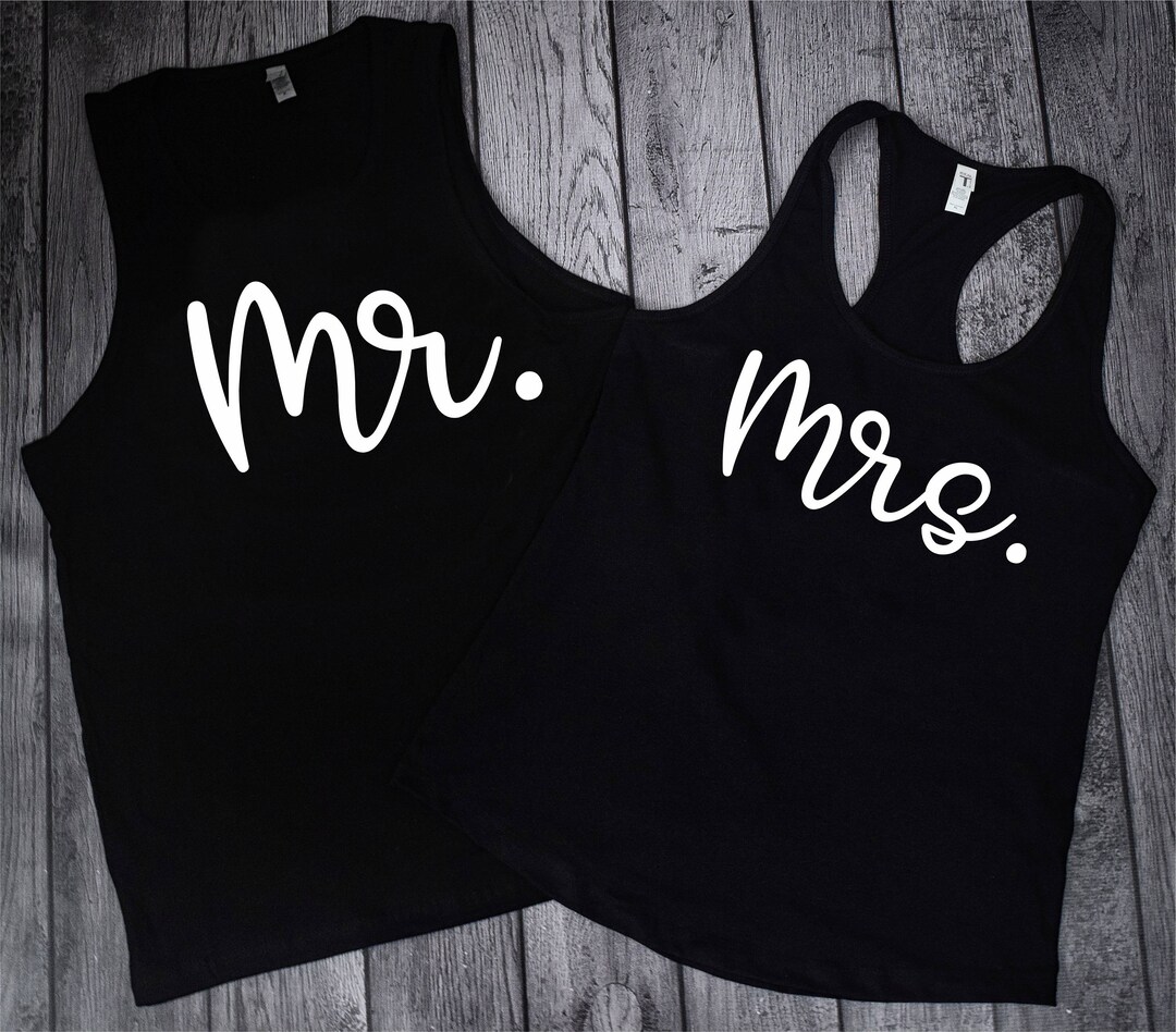 Matching Honeymoon Tank Tops, Hubby and Wifey Shirts, Newlywed Matching ...