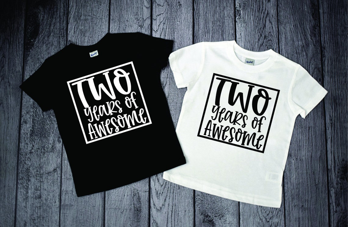 2nd Birthday Shirt Two Years of Awesome 2 Year Old Birthday Shirts, Two ...