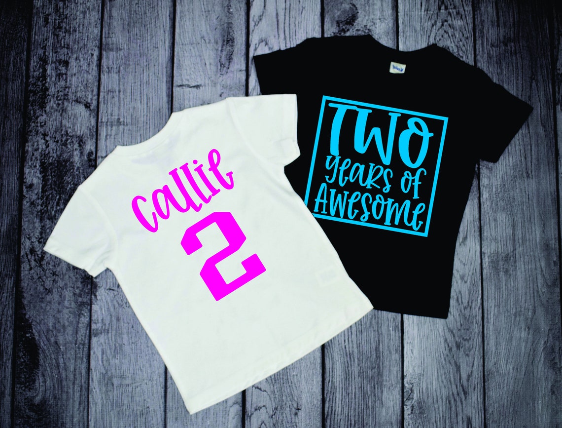 2nd Birthday Shirt Two Years of Awesome 2 Year Old Birthday Shirts, Two ...