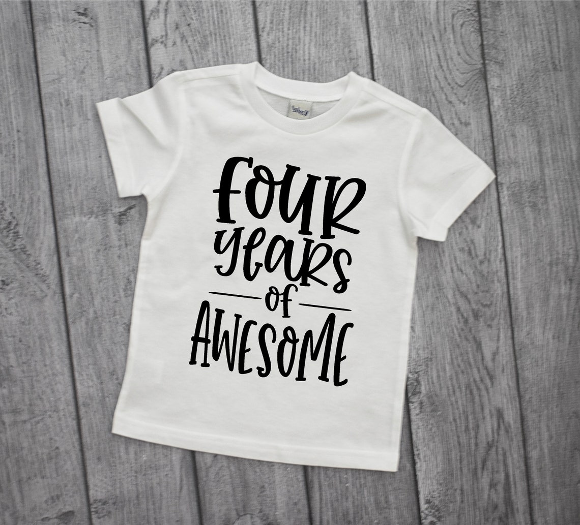 4th Birthday Shirts Four Years of Awesome Soft Cotton 4 Year | Etsy