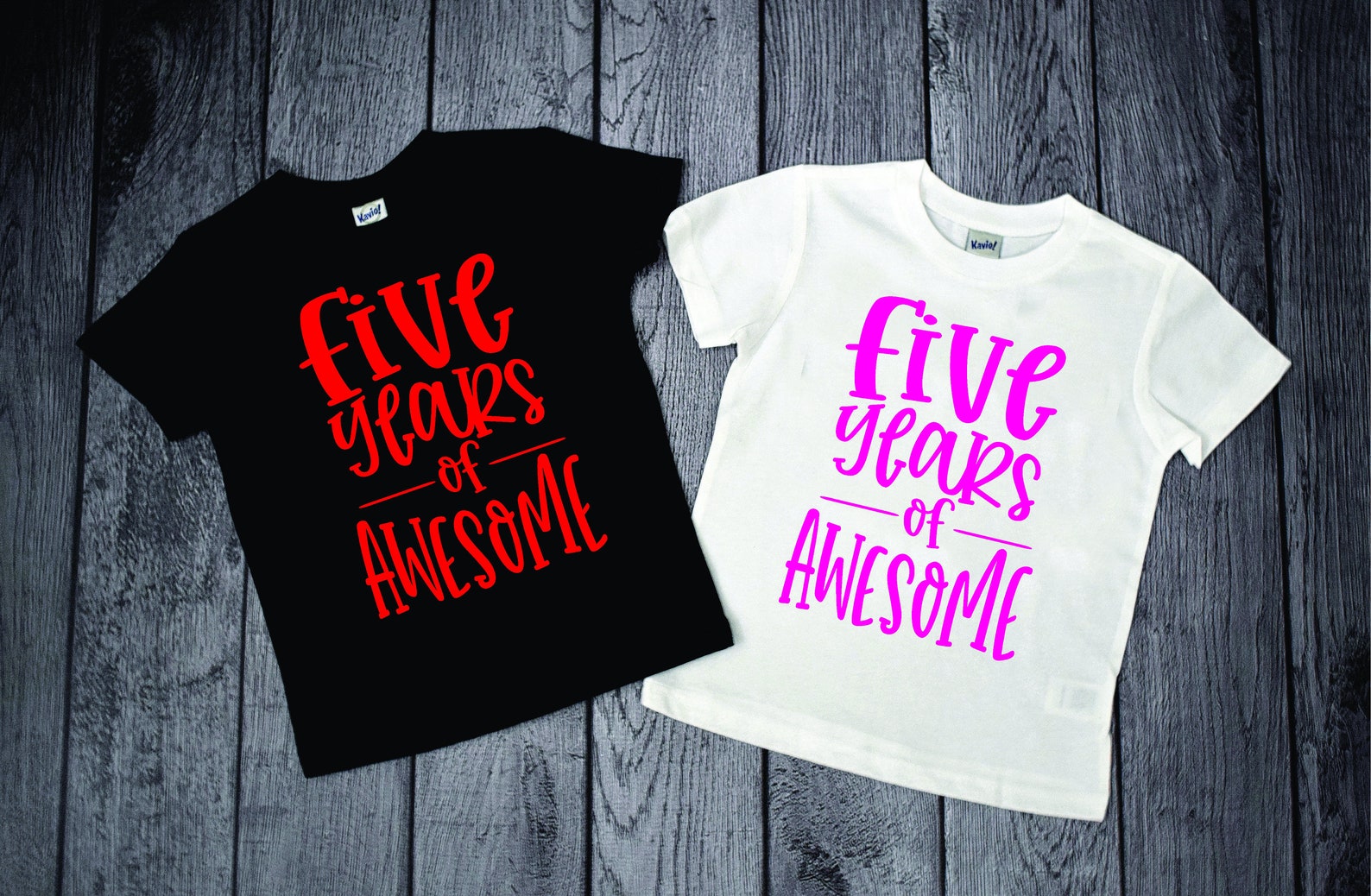 5th Birthday Shirts Five Years of Awesome 5 Year Old Birthday | Etsy