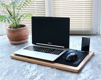 Wood laptop stand | Etsy