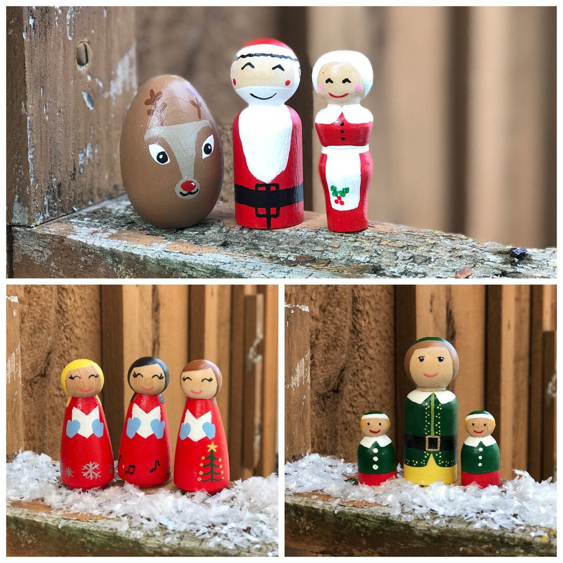 Christmas Peg Doll Sets - Etsy