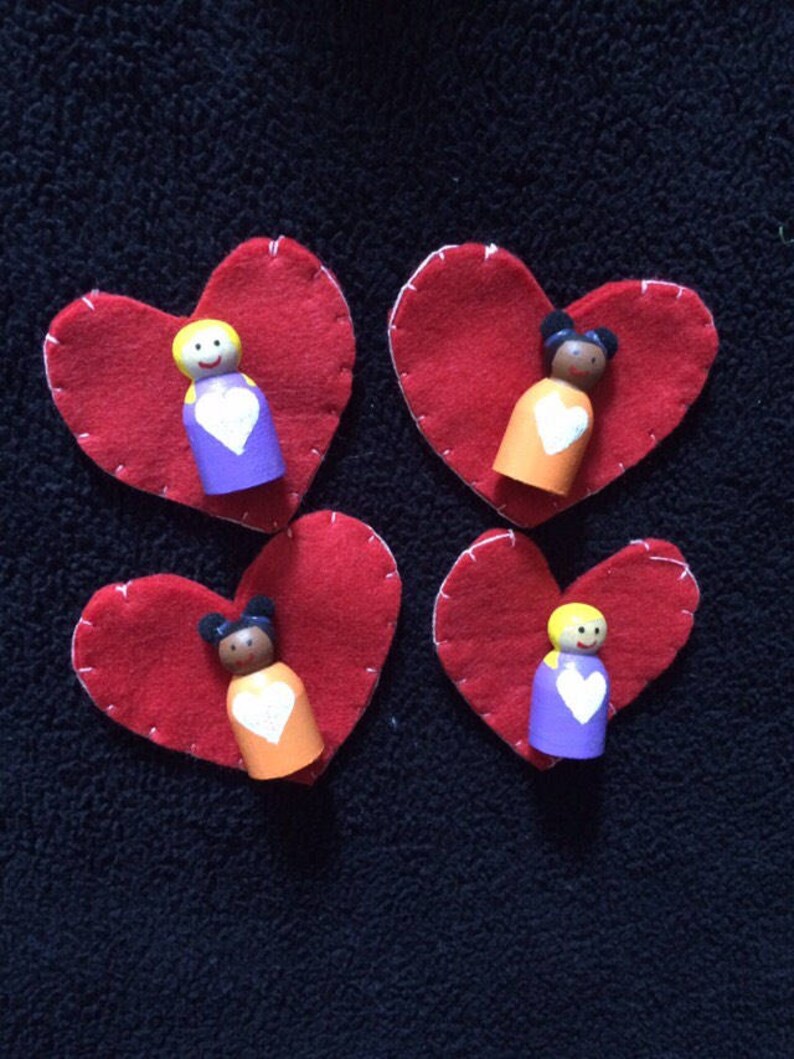 Mini Sweetheart Peg Dolls - Etsy