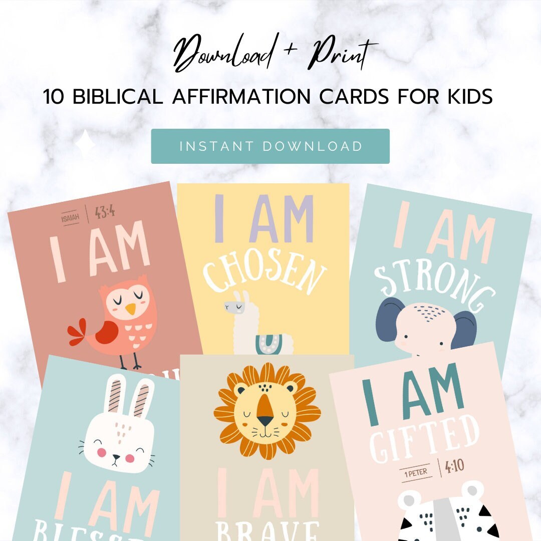 Biblical Affirmation Cards for Kids - Etsy