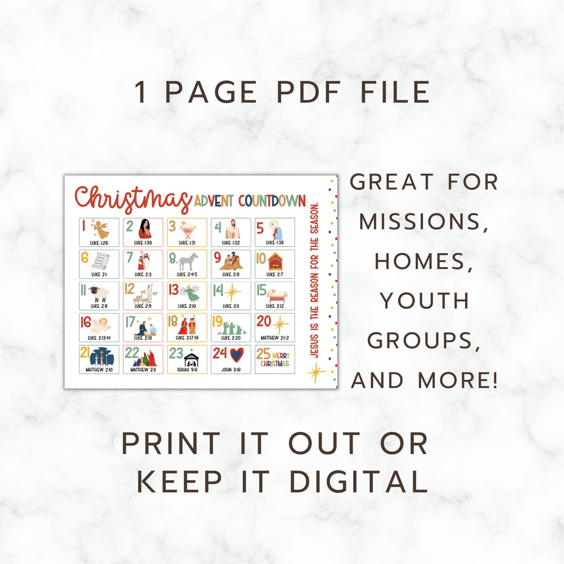 Christmas Scripture Advent Calendar | Bible Verse Advent Calendar ...