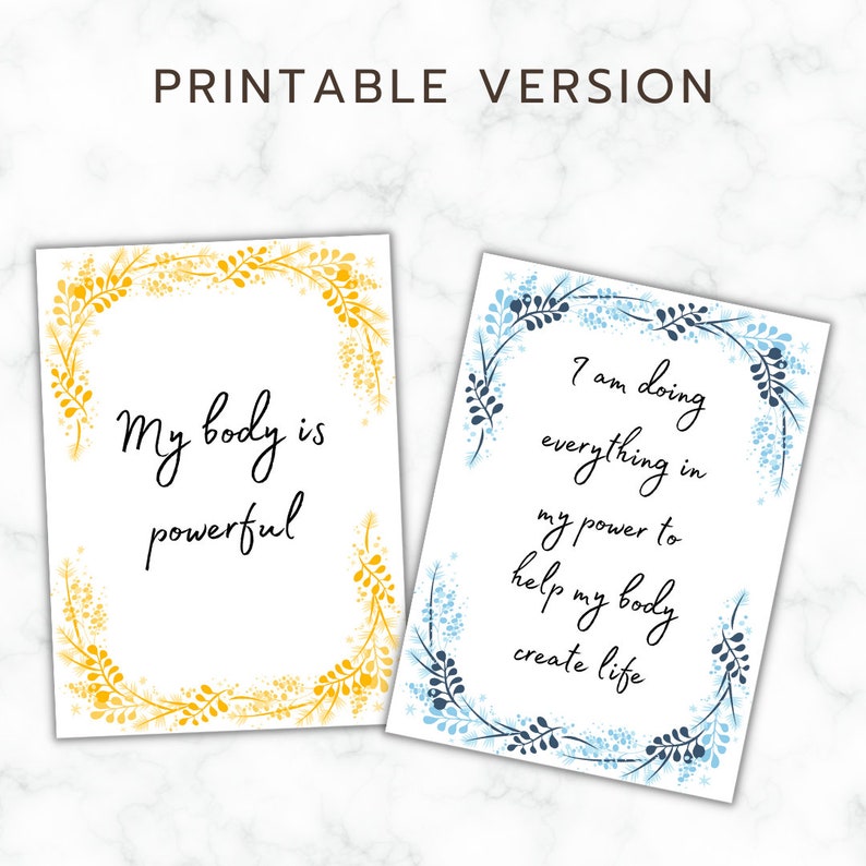 Fertility Affirmation Cards Printable IVF Support - Etsy